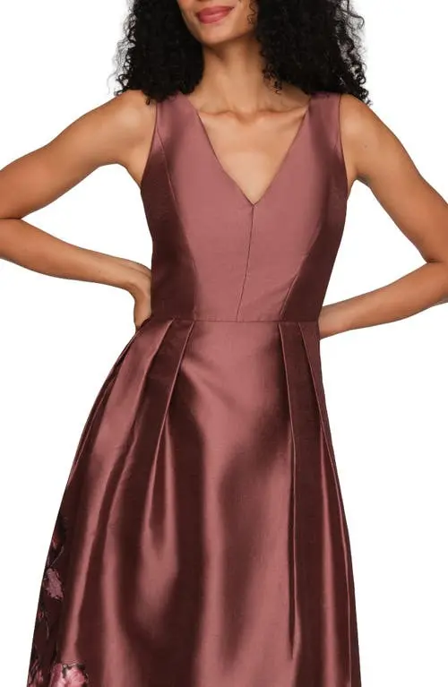 KAY UNGER Blakely Floral Print A-line Dress - Mocha Multi