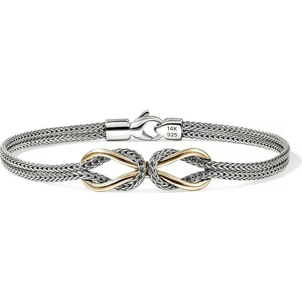 John Hardy Infinite Love Knot 14k Gold & Sterling Bracelet - Silver