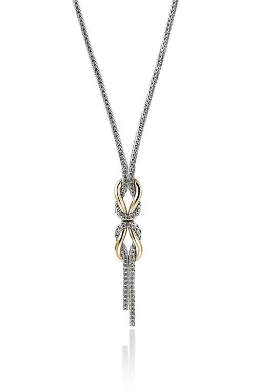 John Hardy Infinite Love Knot 14k Gold & Sterling Pendant Necklace - Silver