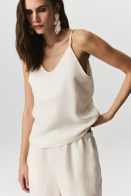 BULDAN'S Seta Strappy Top - Ivory