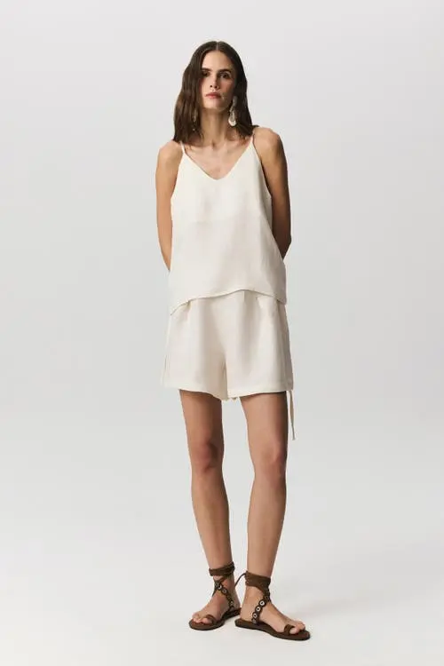 BULDAN'S Seta Strappy Top - Ivory