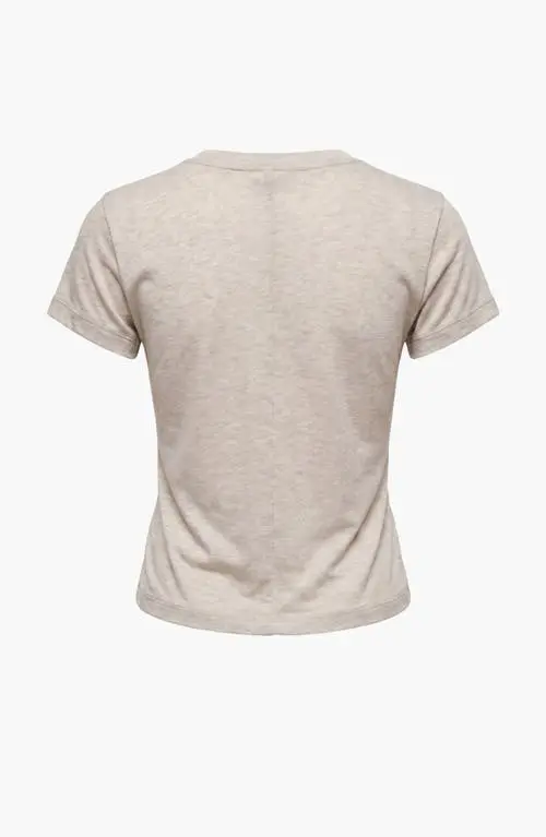 MODENAIRE Short Sleeve Beaded Script Tee - Gray