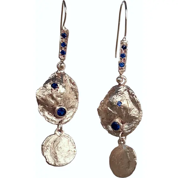ISADORE LEE Buying Time Sapphire Stone Earrings - Sterling Silver