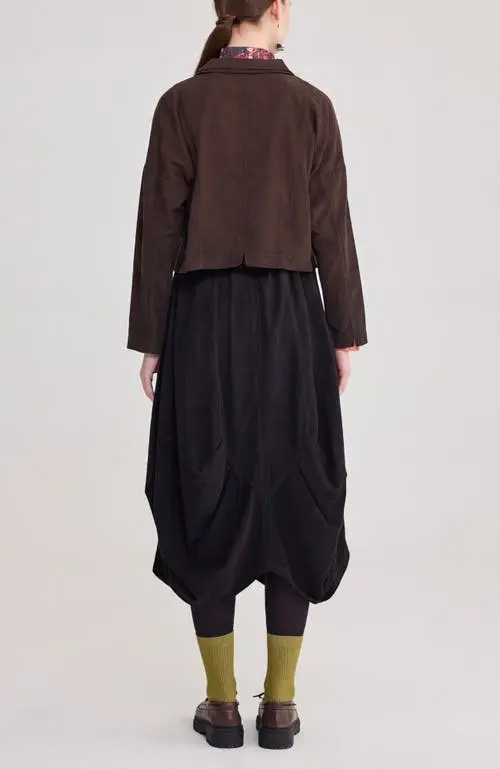 LUUKAA Ninon Velvet Balloon Skirt - Black