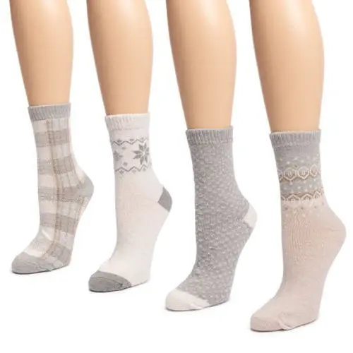 MUK LUKS Holiday 4 Pair Pack Socks