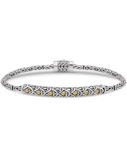 DEVATA Dragon Skin With Borobudur Chain Bracelet - Silver