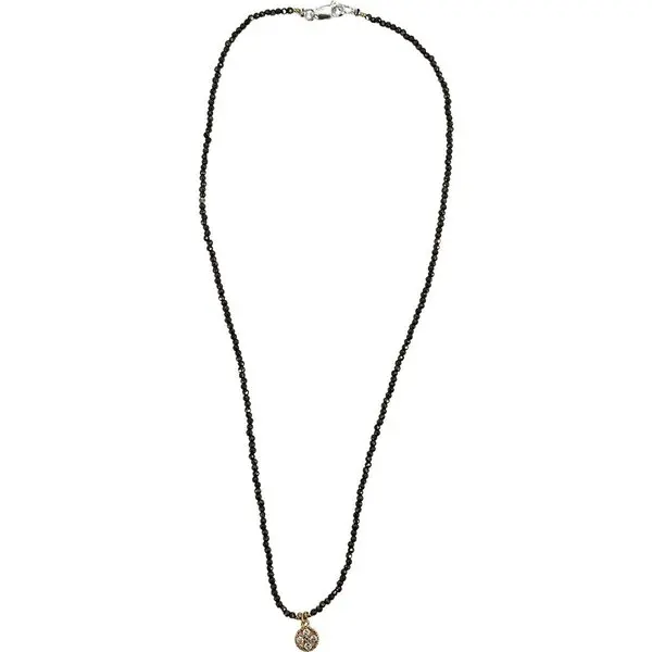 MADISON MAISON Faceted Beaded Charm Necklace - Bronze
