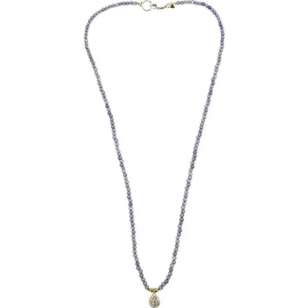 MADISON MAISON Faceted Beaded Charm Necklace - Lavender
