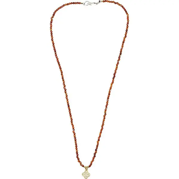 MADISON MAISON Faceted Beaded Charm Necklace - Orange