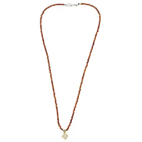 MADISON MAISON Faceted Beaded Charm Necklace - Orange