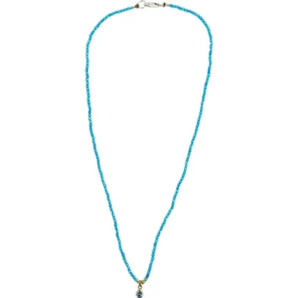 MADISON MAISON Faceted Beaded Charm Necklace - Turquoise