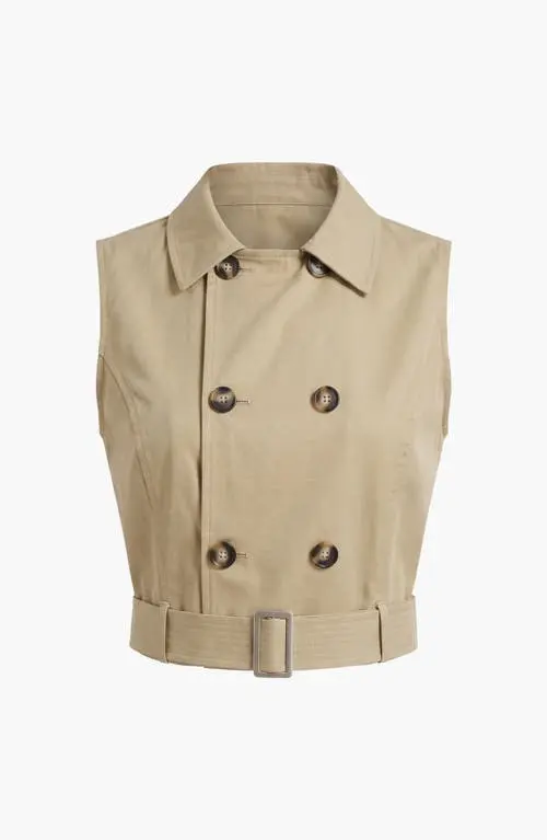 MODENAIRE Convertible Cape Trench Vest With Double Breasted Front And Belt