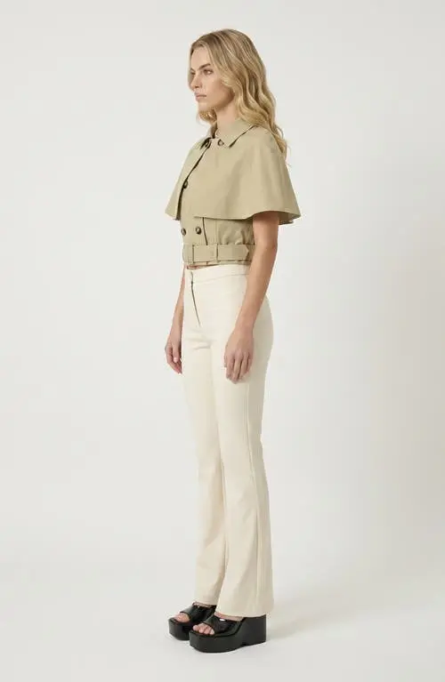 MODENAIRE Convertible Cape Trench Vest With Double Breasted Front And Belt