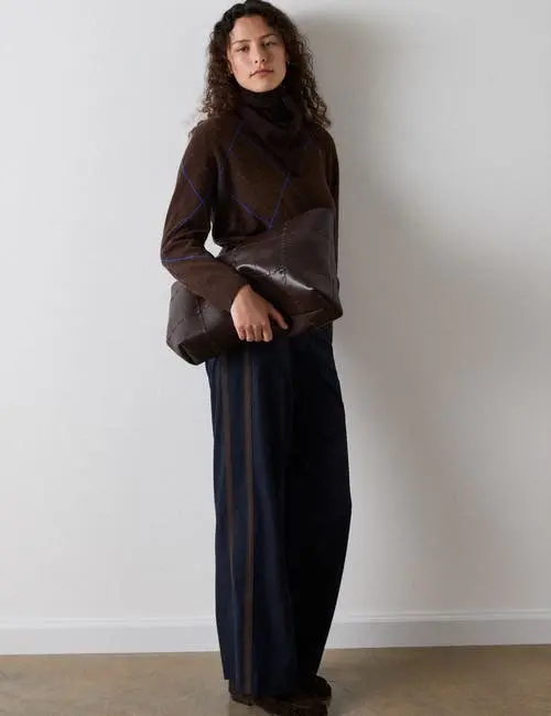 Whistles Side Print Straight Trouser