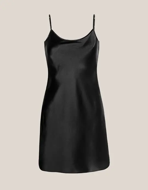 TOGAS Angelica Silk Short Nighty - Black