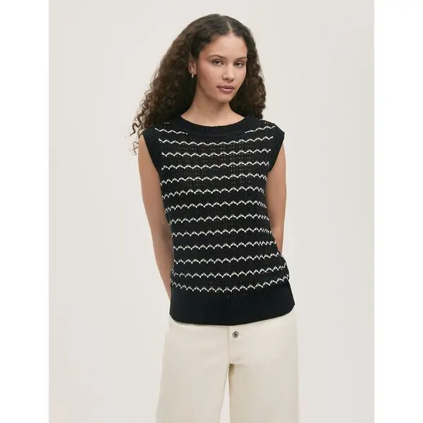 FINERY LONDON Dion Knitted Sleeveless Top - Black