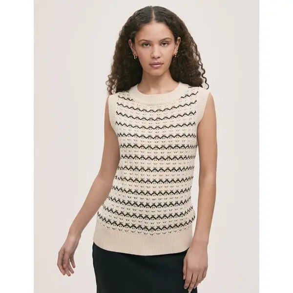 FINERY LONDON Dion Striped Knitted Sleeveless Top