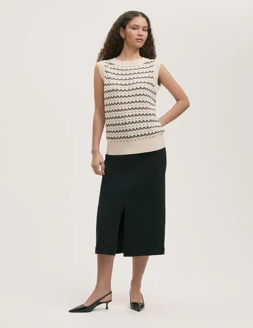 FINERY LONDON Dion Striped Knitted Sleeveless Top