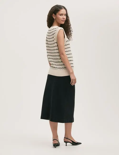 FINERY LONDON Dion Striped Knitted Sleeveless Top