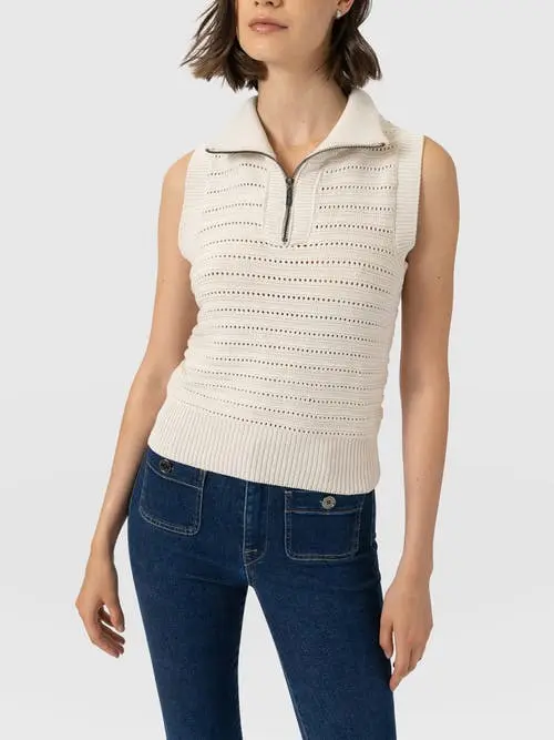 SAINT + SOFIA Ester Sleeveless Knit - Cream