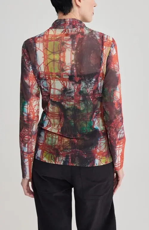 LUUKAA Ines Printed Mesh Top
