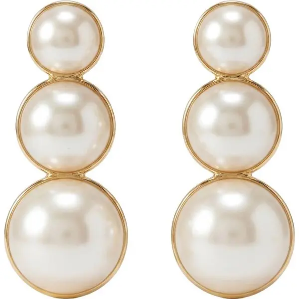AREA STARS Arya Pearl Tier Earrings - Gold