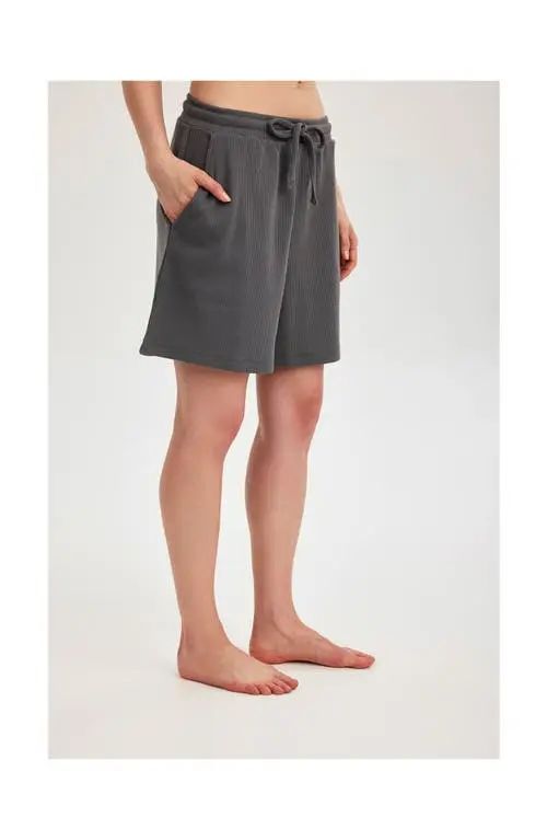 BEACH LIFE BY GOTTEX Summer Lounge Waffle Shorts - Dark-grey