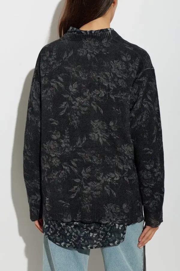 R13 Wool Cardigan With Floral Motif