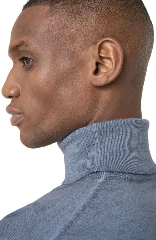Eton Merino Wool Turtleneck Sweater - Light Blue