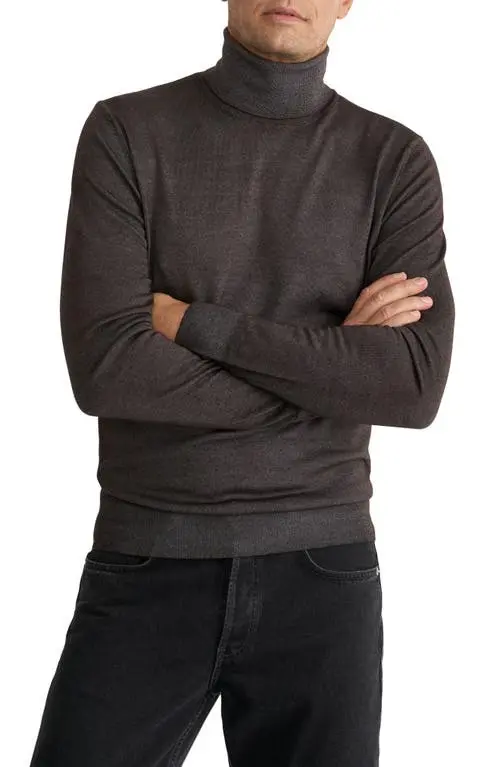 Eton Merino Wool Turtleneck Sweater - Medium Brown