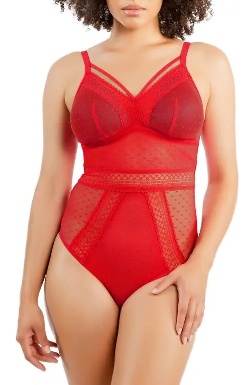Parfait Mia Wire-free Full Bust Bodysuit - Racing Red