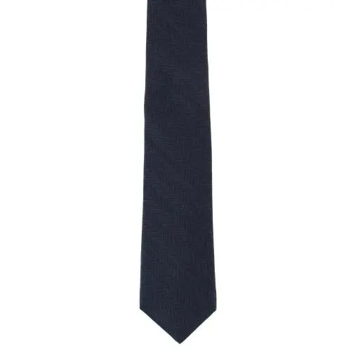 Trafalgar Classy Herringbone Wool Blend Business Necktie - Black