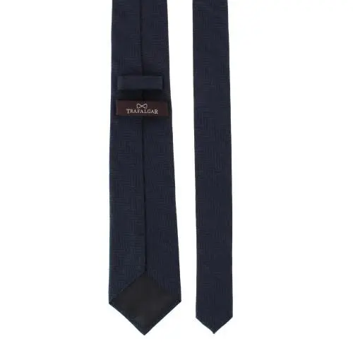 Trafalgar Classy Herringbone Wool Blend Business Necktie - Black