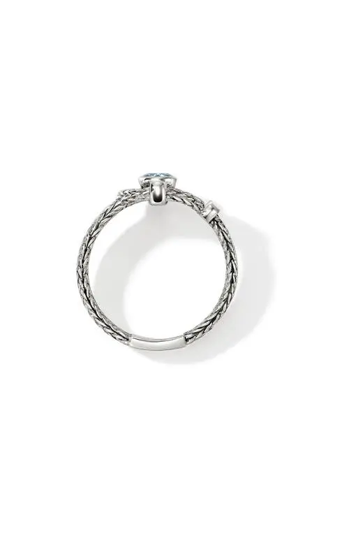 John Hardy Icon Ring, Sterling Swiss Blue Topaz, 4mm