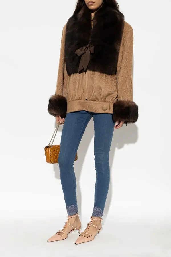 Valentino Garavani Jeans With Lace-trimmed Legs