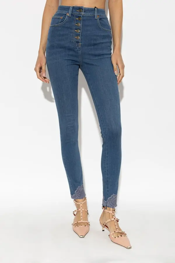 Valentino Garavani Jeans With Lace-trimmed Legs