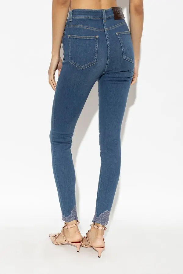 Valentino Garavani Jeans With Lace-trimmed Legs