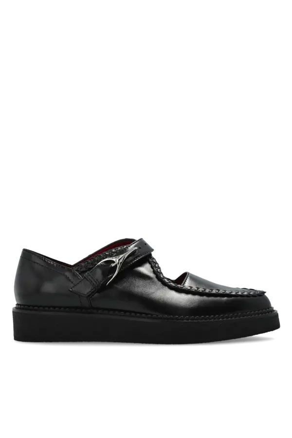Alexander McQueen Wishbone Creeper’ Leather Shoes - Black