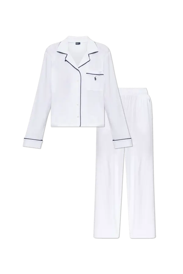 Polo Ralph Lauren Two-piece Pyjama With Logo - White