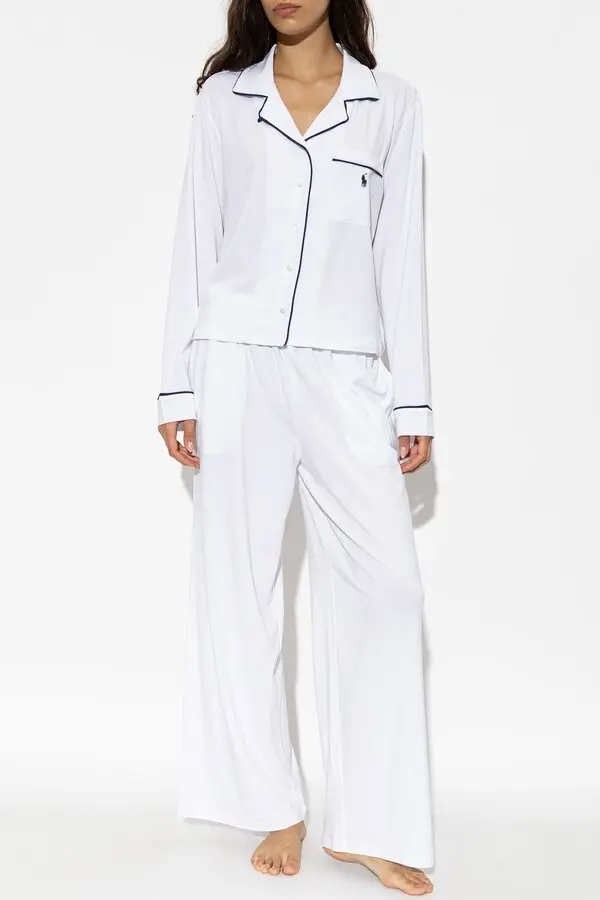 Polo Ralph Lauren Two-piece Pyjama With Logo - White