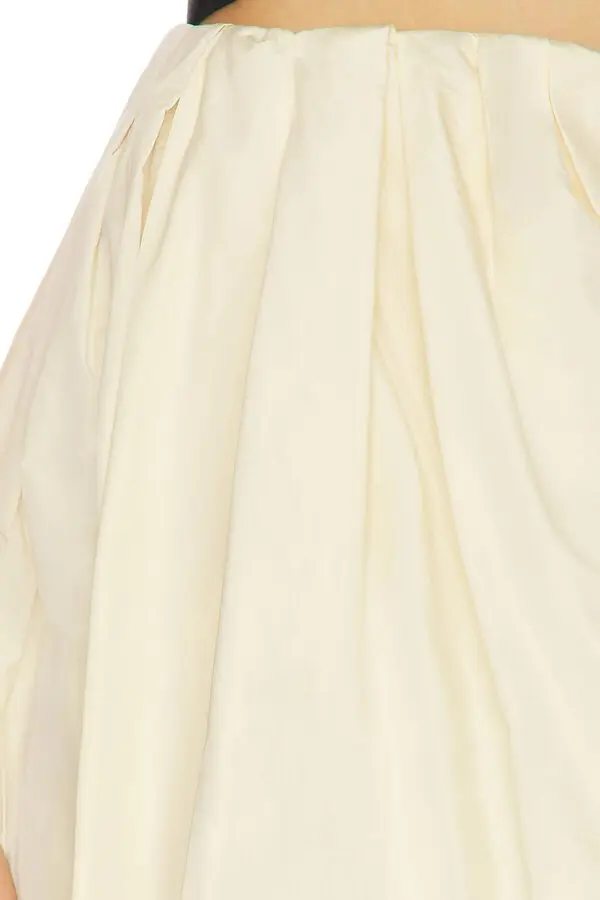 JIL SANDER Asymmetrical Draped Midi Skirt In Cream - Eggshell