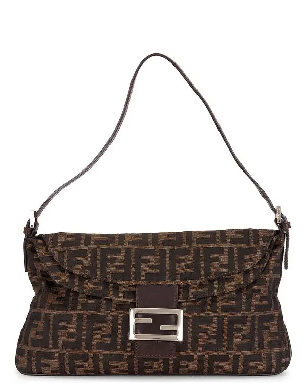 FWRD RENEW Fendi Zucca Baguette Shoulder Bag - Brown