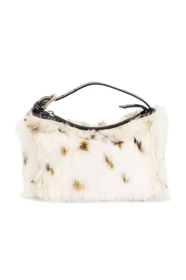 Fendi Rabbit Fur Vanity Handbag - White