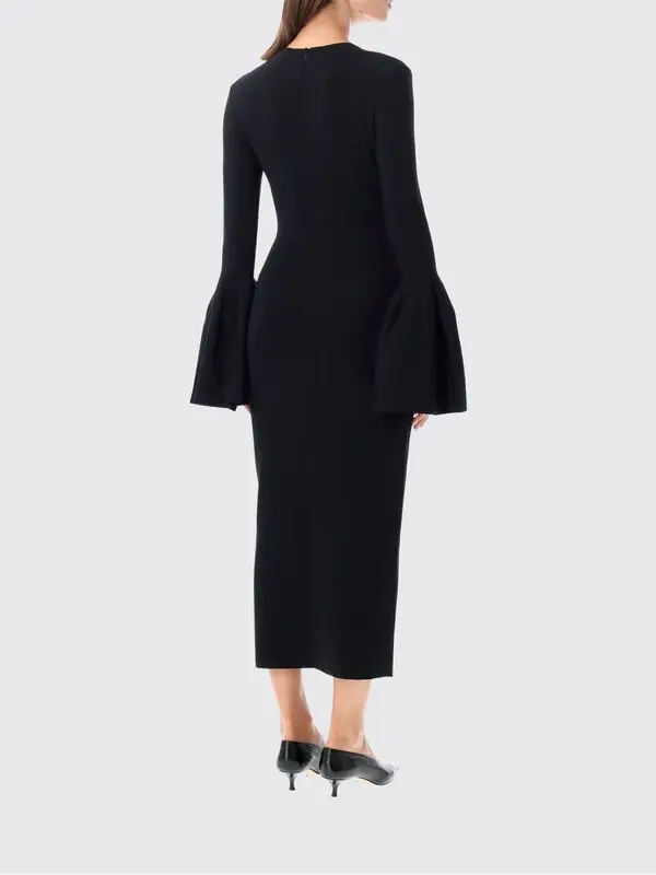 Stella McCartney Crêpe Sheath Midi Dress With Flared Long Sleeves
