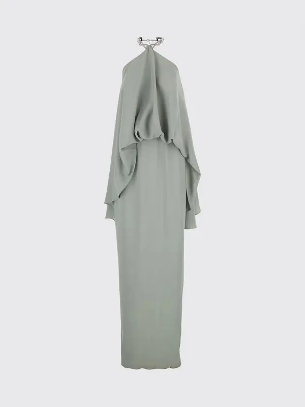 TALLER MARMO Cyclades Crystal Viscose Long Tunic With Jewel Halterneck