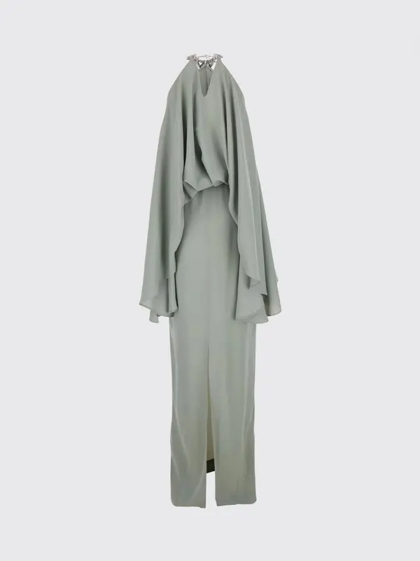 TALLER MARMO Cyclades Crystal Viscose Long Tunic With Jewel Halterneck