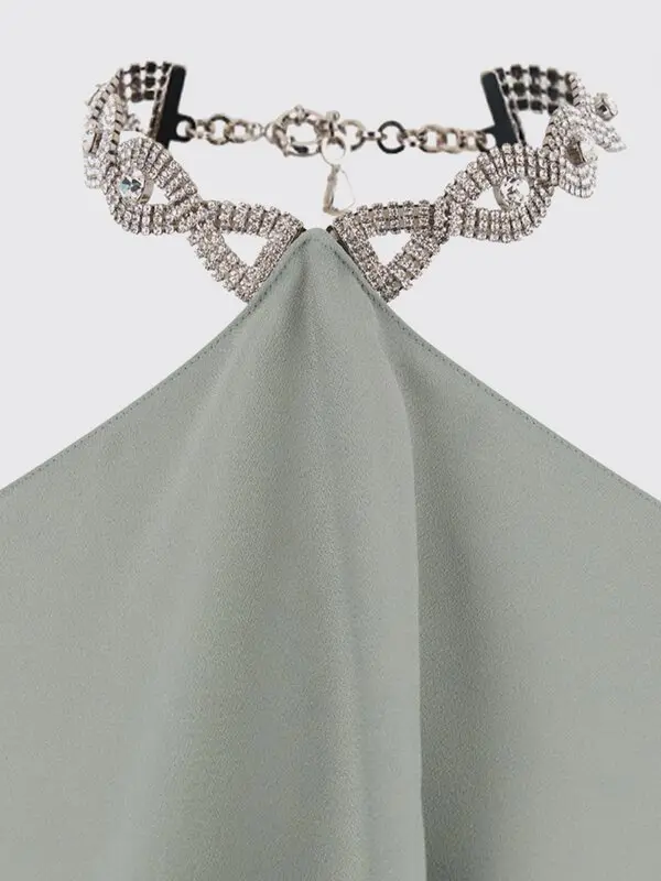 TALLER MARMO Cyclades Crystal Viscose Long Tunic With Jewel Halterneck