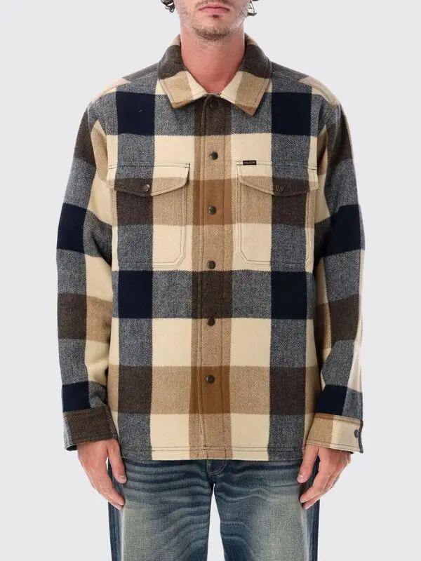 Filson Relaxed Fit Plaid Wool Shirt Jacket With Dropped Shoulders