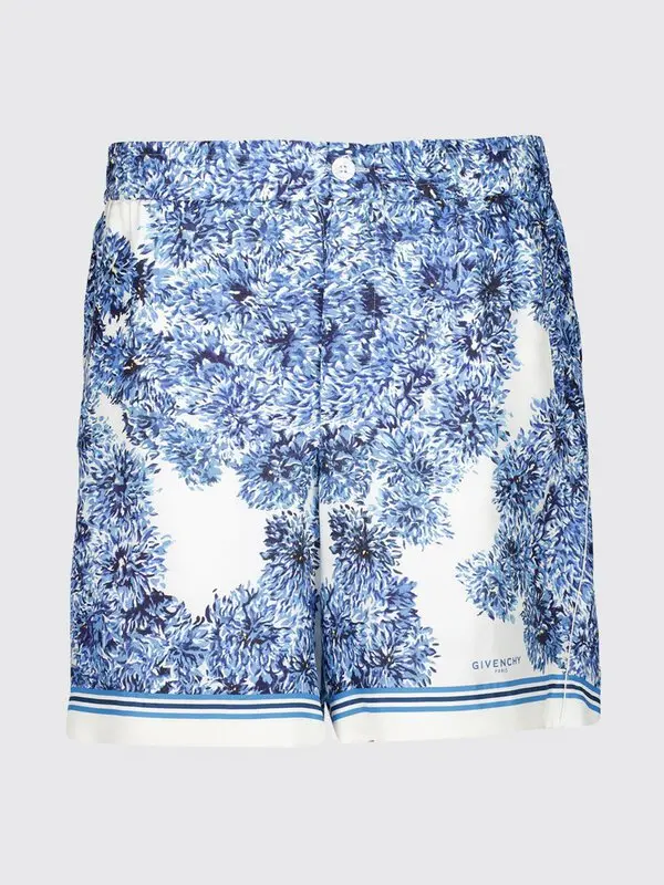 Givenchy Floral-print Silk Shorts With Mid-rise Waist