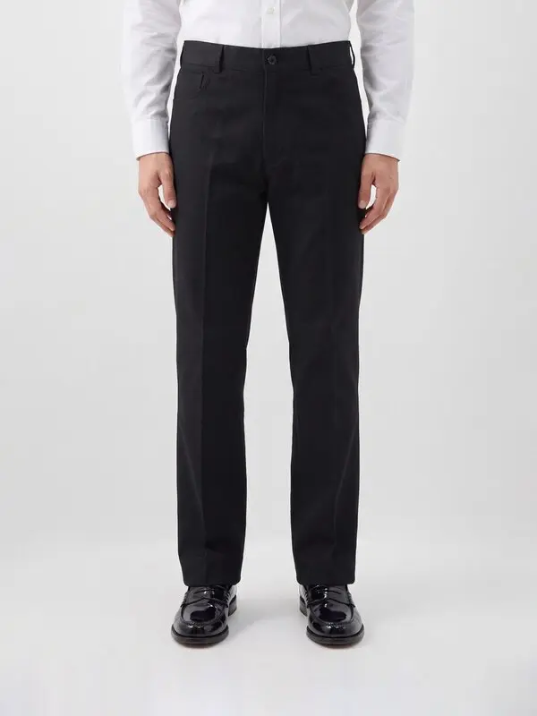Amiri Slim Fit Cotton Twill Tailored Trousers - Black